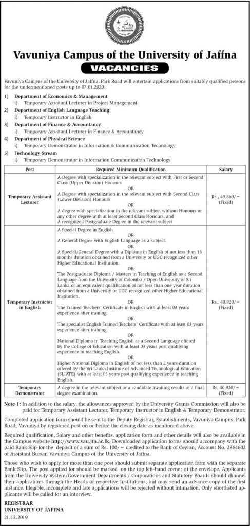 Temporary Assistant Lecturer, Temporary Instructor, Temporary ... Temporary Assistant Lecturer, Temporary Instructor, Temporary ...